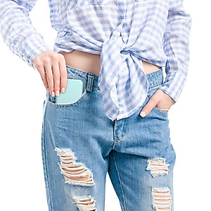 wobsion Compact Mirror, Magnifying Mirror with Light, 1x/3x Handheld 2-Sided Magnetic Switch Fold Mirror,Small Travel Makeup Mirror,Pocket Mirror for Handbag,Purse,Gifts for Girls(Cyan)