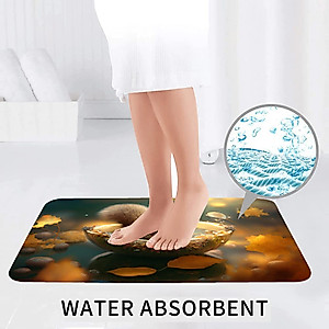 Chieraf Adorable Baby Squirrel in a Magical Acorn Boat Rugs Mats Sets Toilet Cover Cushion 3 Piece, Kitchen Sink Mat Painting Absorbent Machine Washable Non-Slip Soft Indoor Bath Mat