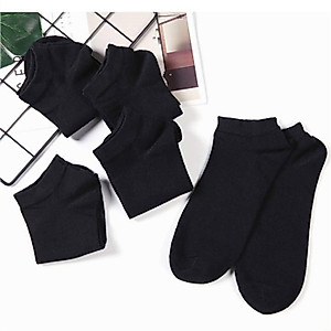 JAMEGIO Janegio 18 Pairs Kids' Black Ankle Socks Low Cut Half Cushion Sport Ankle Socks Boys Girls(6-8 Years)