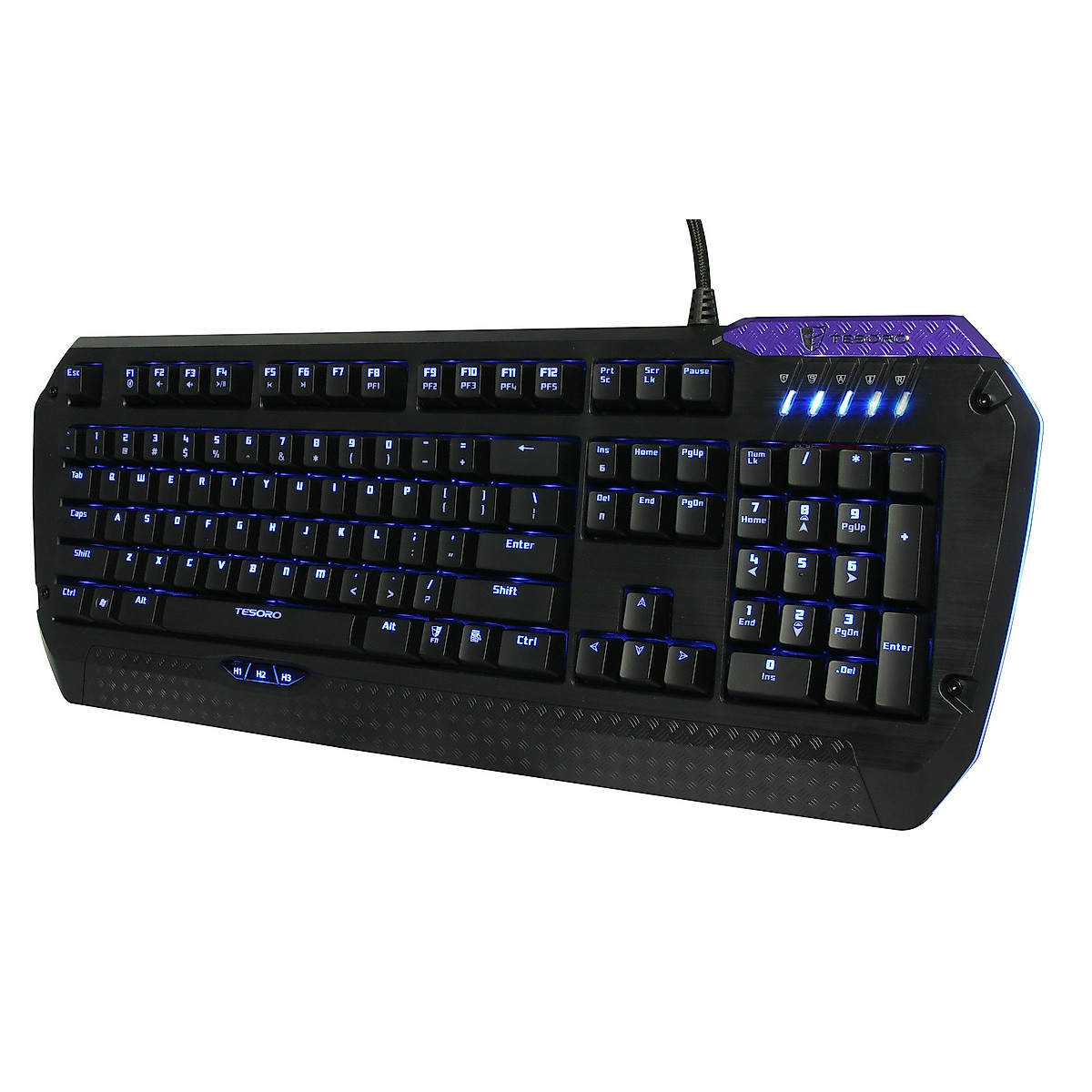 Tesoro Lobera Supreme G5NFL Red Mechanical Switch USB Hub Full Color RGB LED Backlit Side Illuminated Mechanical Gaming Keyboard TS-G5NFL (B) RD