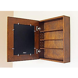 Fox Hollow Furnishings Wall Mount Mirrored Medicine Cabinet (16 7/8" x 19 7/8") (Caramel)