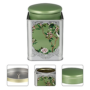 BESPORTBLE Tea Tin Canister with Airtight Double Lids, Airtight Loose Tea Canister Tinplate Empty Tin Chinese Style Tea Jar - Kitchen Canister for Loose Tea, Coffee, Candy, Herbs and Spices