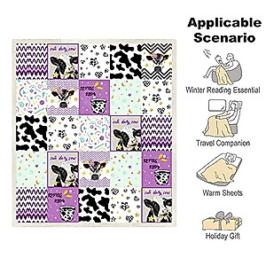 Cow Print Blanket Cow Decor Bedding Throw Blanket,Christmas Birthday Valentine's Day Gifts for Girl Women,Farmhouse Fall Winter Warm Soft Sherpa Thick Throw Blanket for Bed Sofa Office