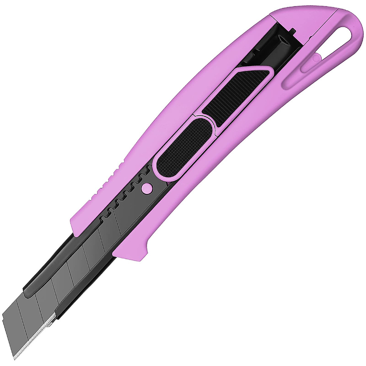 FantastiCAR Soft Material Grip Retractable Snap-off Utility Knife Safety Box Cutter, with Extra 10 Blades, and Can Opener Design, for Heavy Duty Work, Carpet, Cartons and Cardboard (Purple)