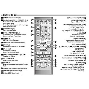 HCDZ Replacement Remote Control for Panasonic EUR7711170 EUR7711180 SA-EN15 SC-EN15 SA-EN17 SC-EN17 SC-EN17P SC-EN17PC Micro CD Stereo Audio System