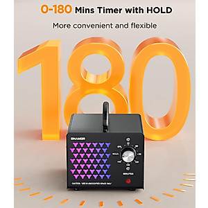 ONAMOR Ozone Generator Odor Eliminator 36000mg/h, High Capacity Ozone Machine Odor Removal Up to 6000 Sq.Ft, Ionizer Ozonator for Smoke, Car, Basement And Pet Room, Black