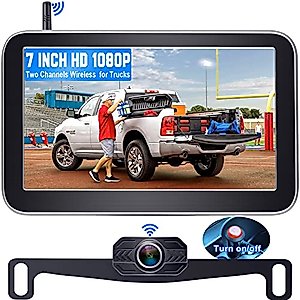 DoHonest Wireless Backup Camera for Trucks Car Pickup Camper Van with 7 Inch Monitor System, HD 1080P Bluetooth Backup Camera 2.4G Stable Digital Signals, Support Add Second RV Rear View Camera-V29