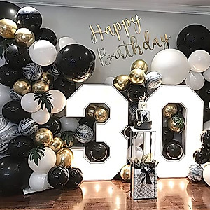 PartyWoo 140 pcs Black and Gold Balloon Arch Kit and 6 pcs Disco Silver Foil Balloons