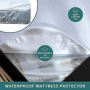 PAMOOQ 100% Cotton Crib Bedding Set | 8-Piece Baby Bedding Crib Set | Jungle Safari Design Nursery Crib Set | Premium Turkish Cotton | Woodland Collection | Includes Mattress Protector