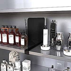 BTSD-home 8 Pack Acrylic Shelf Dividers for Closet Organization Clear Shelf Dividers for Wood Shelves in Bedroom, Kitchen and Office（Black）