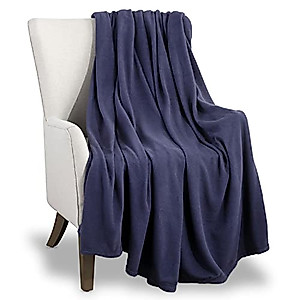 Martex Fleece Blanket King Size - Fleece Bed Blanket - All Season Warm Lightweight Super Soft Anti Static Throw Blanket - Navy Blanket - Hotel Quality- Blanket For Couch (108x90 Inches, Navy)