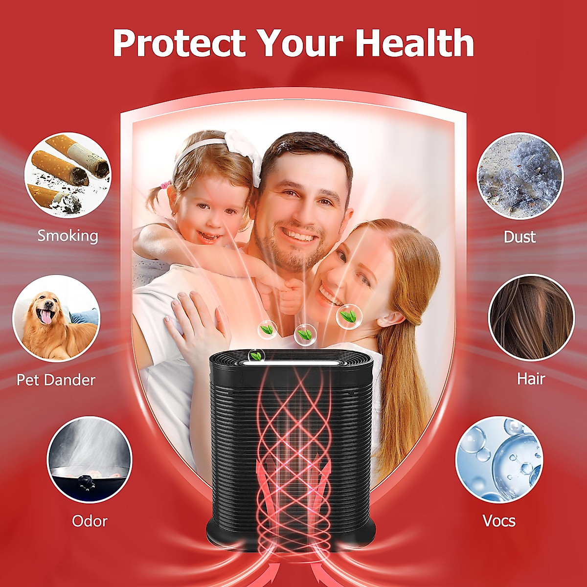 Air Purifier HEPA Filter R Replacement for Honeywell Air Purifier HPA100/200/300 and 5000 Series, Funmit 3 Pack True HEPA Filter Compatible with Honeywell R Filter (HRF-R3 & HRF-R2 & HRF-R1)