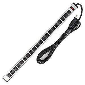 Power Strip Surge Protector Power Socket Multi 16 AC Outlets Ports 1000 Joules 1875W Extension Lead 15 Feet Long Cord Wall Mount 3 Prong Adapter Heavy Duty Plug Circuit Breaker Home ETL Certified