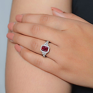 KRITTIKA JEWELLERS womens 925 sterling silver ring (Red, 8.5)