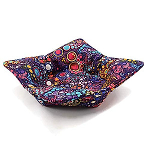 Purple Microwave Bowl Holder - Colorful Cotton Bowl Cozy
