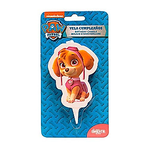 Dekora - 2D Skye Paw Patrol Candle, Pink, 8 x 8 x 12 cm, 346171