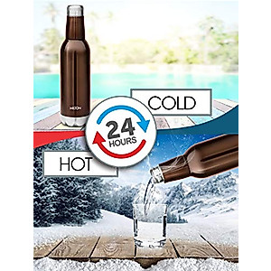 Milton Pride 600 Thermosteel Vaccum Insulated Hot & Cold Water Bottle, 500 ml, Brown
