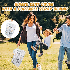 SMTTW Seat Cover Compatible with Bumbo Seat, Summer Cooling Breathable Seat Cover for Baby Boy Girl(Grey Animals)