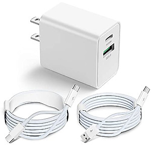 NOERYUE Type C Charger, PD20W Wall Charger 6.6ft and3.3ft Charger Cable for Samsung Galaxy S23 Plus Ultra S22+/S21 /S20/S20 Plus Ultra, Note 20 10 9 8Common to Multiple Models Dual Port Wall Plug