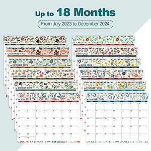 SUNEE Wall Calendar 2023-24, Now to December 2024, 15 Months Large Monthly Calendar for Office, 14.5x11.5, Floral Decorative