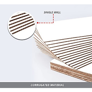 BannerBuzz Shipping Corrugated Box, 100% Recyclable, Made of Single Wall C Flute Corrugated Fiberboard in Semi-gloss White Kraft Paper with ECT 25# (12" x 10" x 8", Pack of 100)