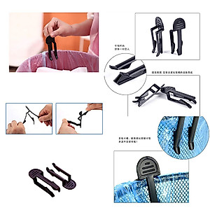 Pro Bamboo Kitchen 20pcs Black Trash Can Bag Clip Garbage Can Clamp 8x3.2cm for Home and Kitchen