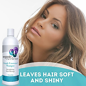 Organic Excellence All Natural Chemical-Free Shampoo | Non-Toxic, Sulfate-Free, Paraben-Free, Fragrance-Free for Men, Women, and Kids - Color-safe 16 fl oz (473 ml)