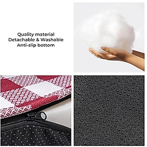 Tartan Cozy Dog Anti-Anxiety Calming Bed, Festive Classic Tartan Cozy Dog Anti-Anxiety Calming Bed, Funny Fuzzy Festive Classic Tartan Cozy Dog Anti-Anxiety Calming Bed (Black, Medium)