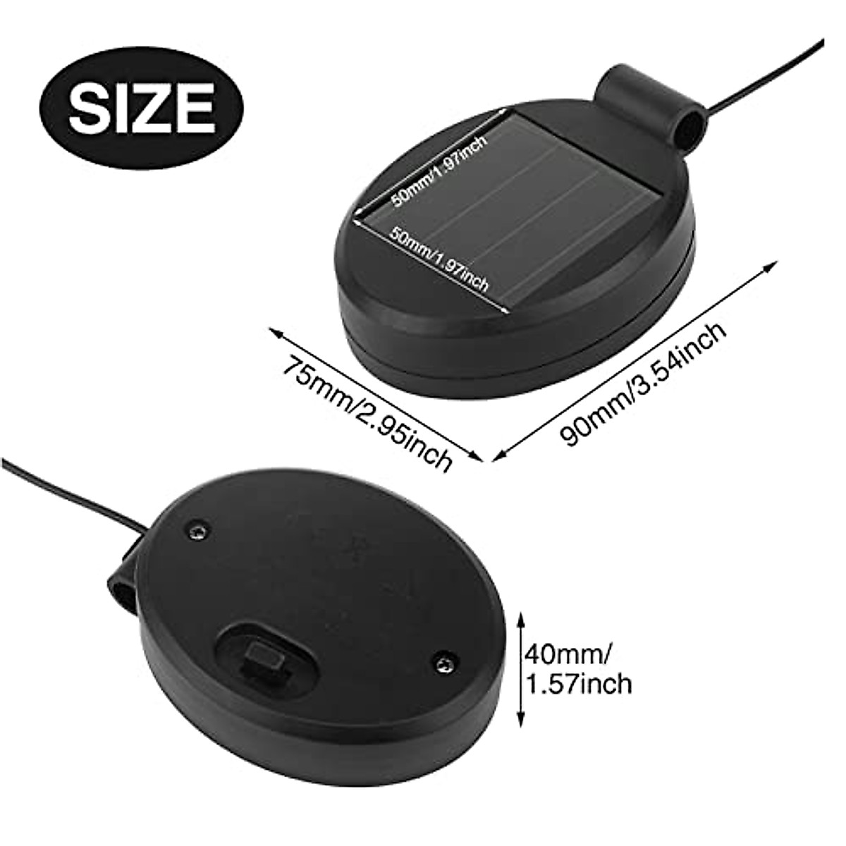 Saycker Solar Light Replacement Top Part Panel for Outdoor Hanging Lanterns Container Garden Patio Solar Panel Lantern Lid Light Bulb Accessories Battery Box(4pcs, Black)