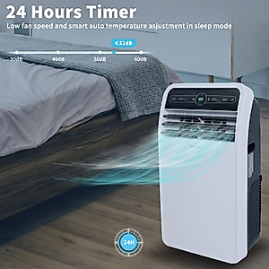 Shinco 10,000 BTU Portable Air Conditioner, Portable AC Unit with Built-in Cool, Dehumidifier & Fan Modes for Room up to 300 sq.ft, RC, 24 Hour Timer, Window Kit