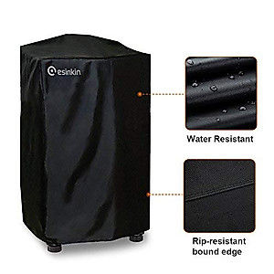 Esinkin 30-Inch Electric Smoker Cover for Masterbuilt Electric Smoker , Dust UV Durable Waterproof and Conveninet , Black