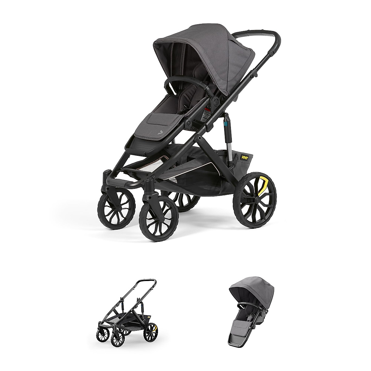 Veer Switch&Roll Stroller | 4 Wheel All-Terrain Stroller with Switchback Seat | Fits All Major Infant Car Seats (Adapters Sold Separate) | Shock Absorbing, Durable, Maneuverable, Collapsible