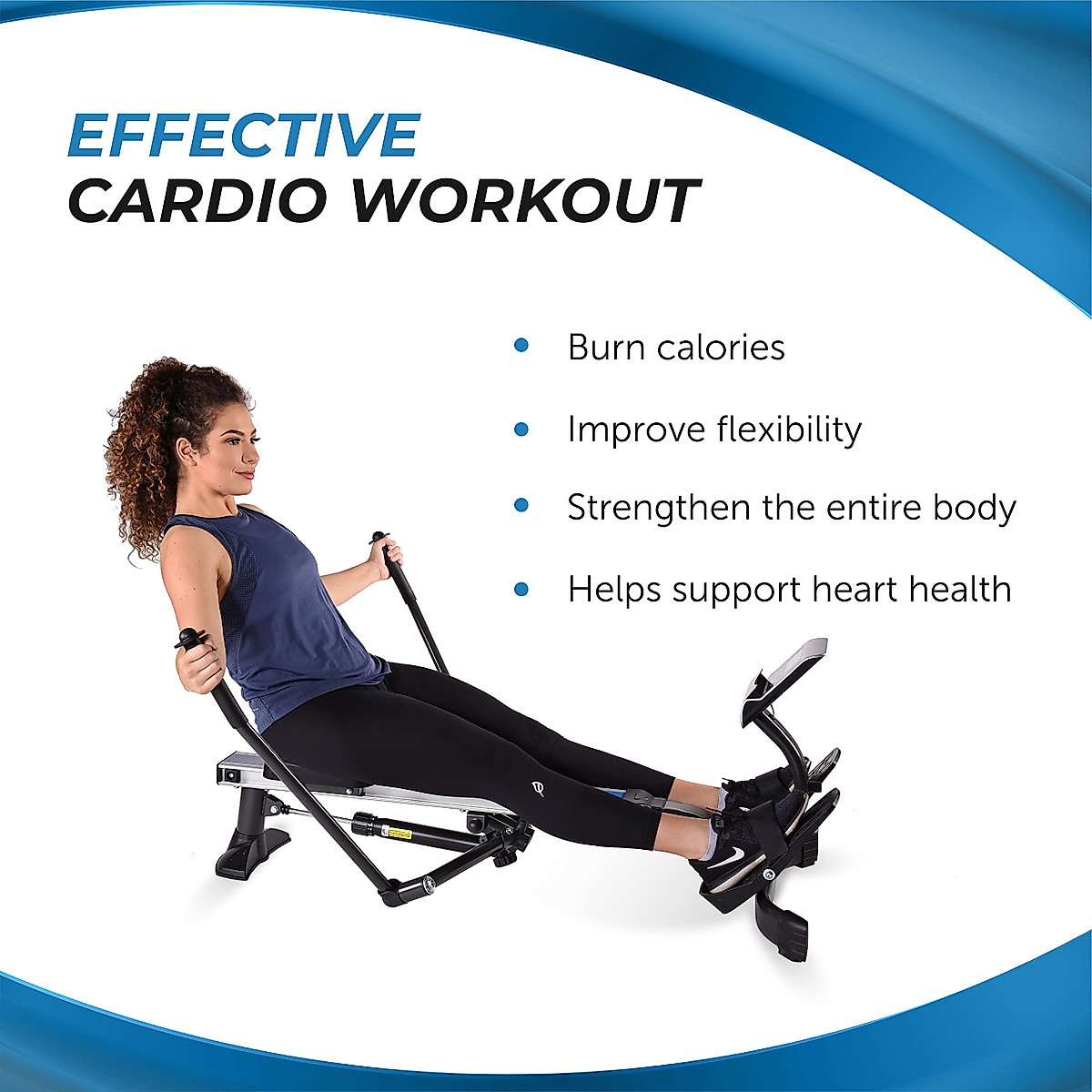 Stamina BodyTrac Glider 1052 Hydraulic Rowing Machine with Smart Workout App - Rower Workout Machine with Cylinder Resistance - Up to 250 lbs Weight Capacity