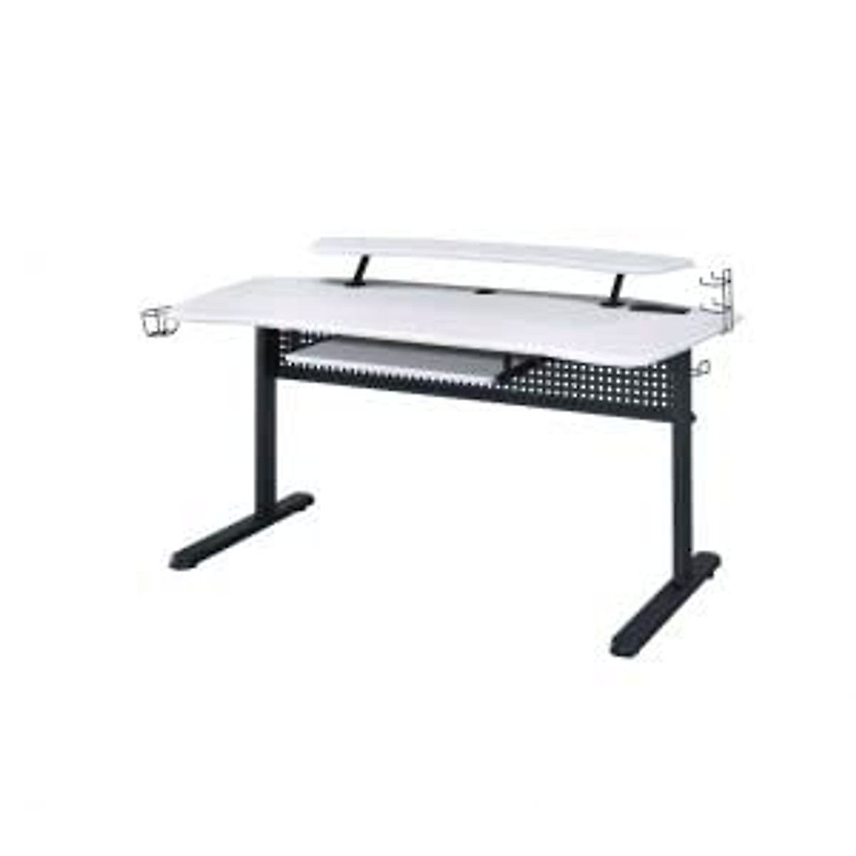 Acme Furniture Vildre Gaming Table, 59 in x 28 in x 33 in, Black & White Finish