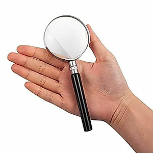 10X Handheld Magnifier Magnifying Glass Handle Low Vision Aid High Magnification for Reading, Senior, Map, Inspection, Handcraft Hobby (50MM)