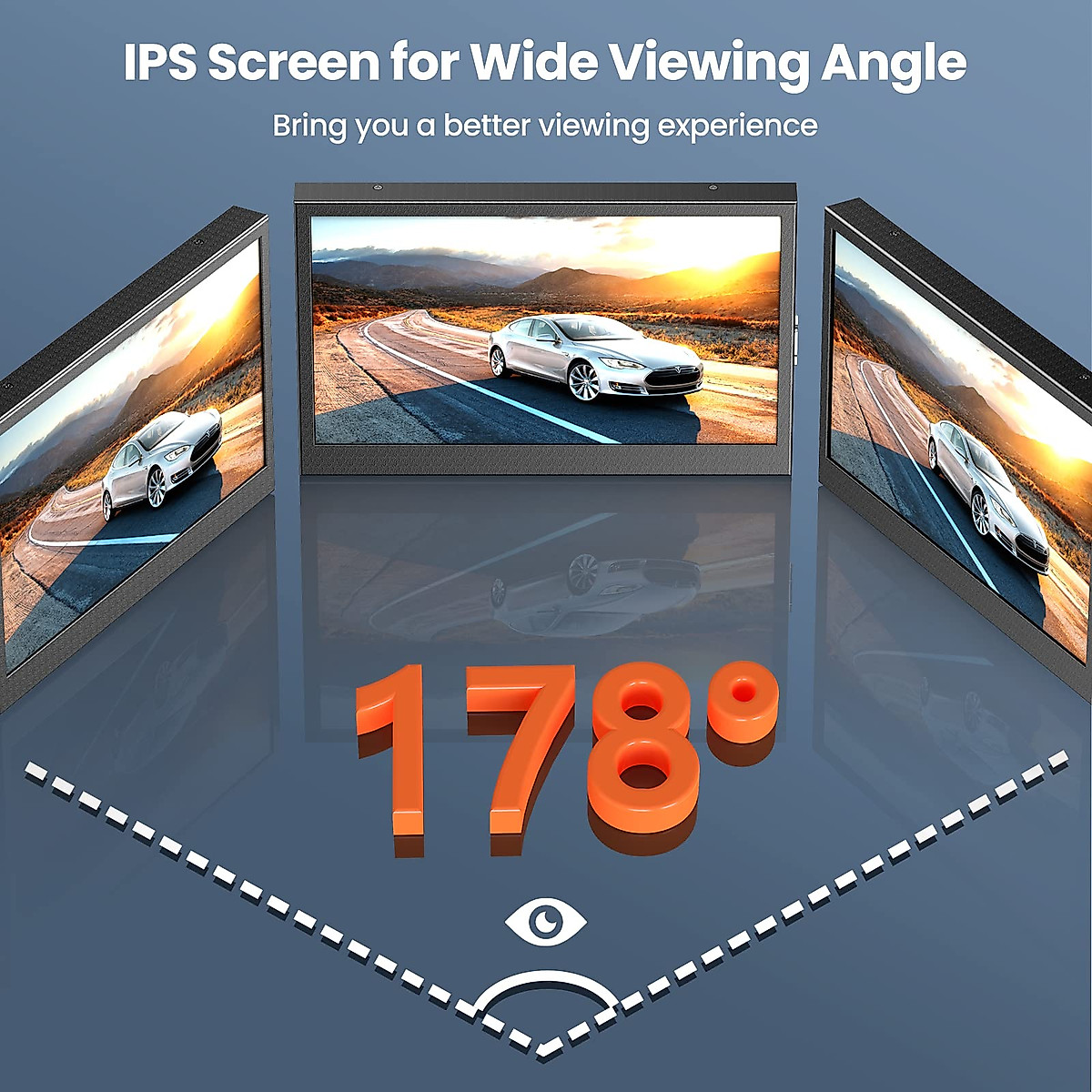 Eyoyo Small Monitor HDMI - 12 Inch HD IPS Screen Mountable VGA External Monitor Portable Computer Monitors for Laptop PC PS4 Xbox CCTV Security, 1366x768, Bulit-in Speakers