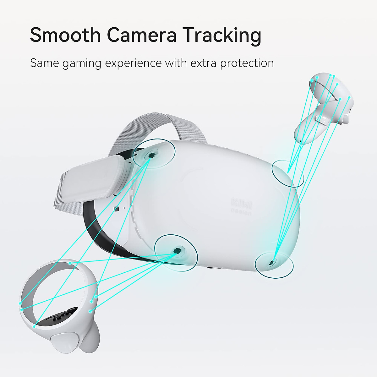 KIWI design VR Shell Protective Cover with Two Side Protective Shell, Compatible with Quest 2 Accessories (Translucent)