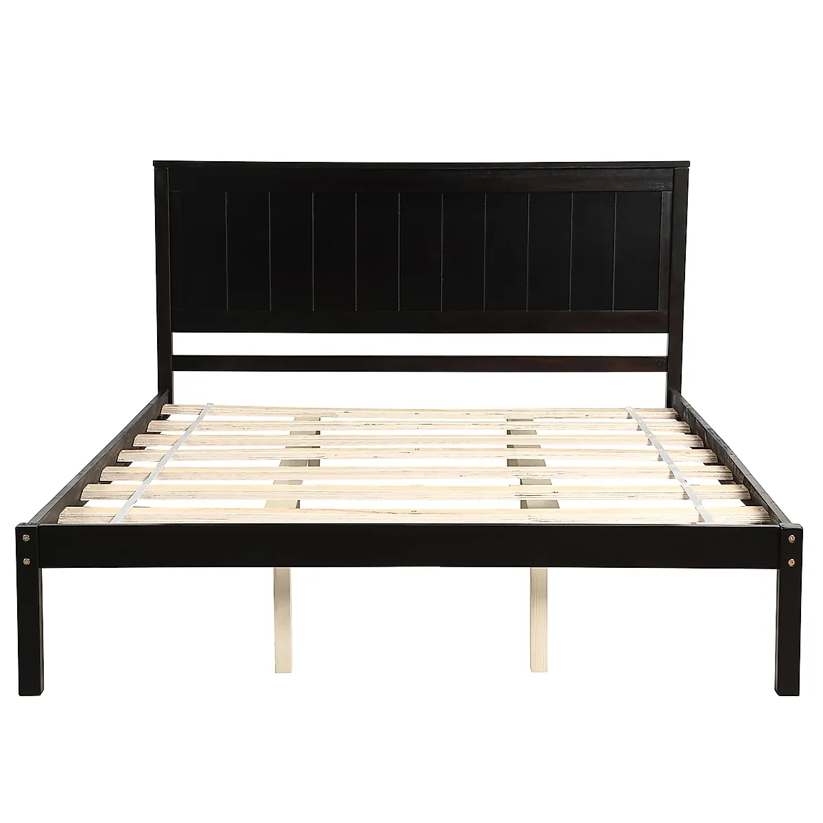 Harper & Bright Designs Wood Queen Size Bed Frame with Headboard and Footboard, Queen Size Platform Bed with Wooden Slat Support for Boys, Girls,No Box Spring Needed,Espresso