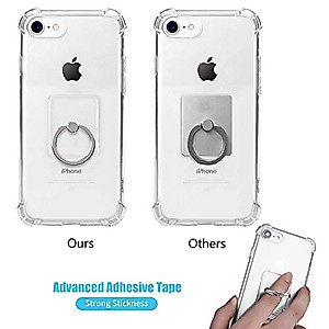 zylee Cell Phone Ring Holder Stand, Upgraded Transparent Phone Ring Holder 360° Rotation Phone Ring Holder Finger Kickstand Phone Ring Grip(2Silver+2Rose Gold)