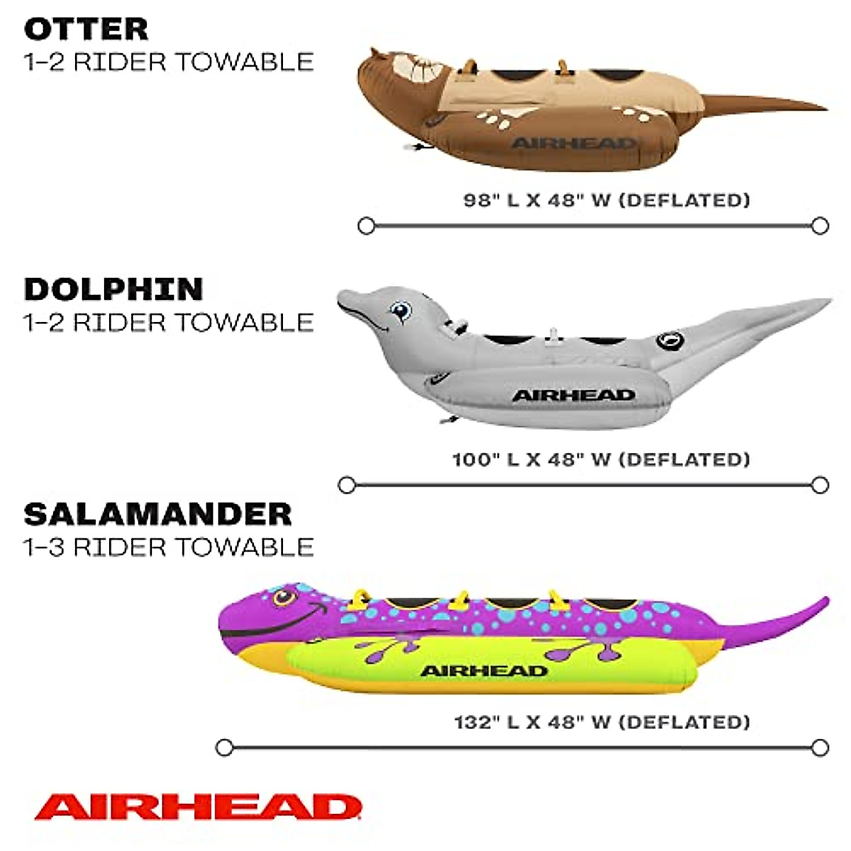 AIRHEAD Towable Animal Tube, Otter, 1-2 Rider Towable Tube for Boating