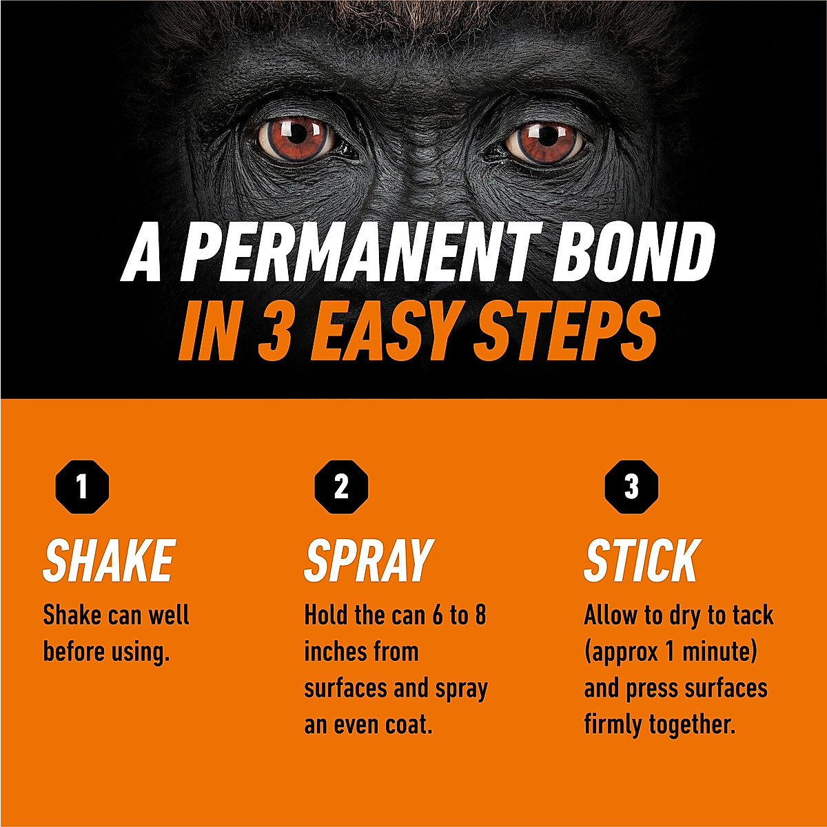 Gorilla Heavy Duty Spray Adhesive, Multipurpose and Repositionable, 14 Ounce, Clear, (Pack of 1)