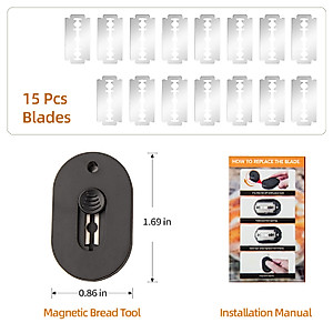 Magnetic Bread Lam Dough Scoring Tool, Bread Lame Slashing Tool with 15 Razor Blades, Professional Bread Lame for Dough Scoring Knife, Sourdough Bread Baking&Bread Making Tools (Black)