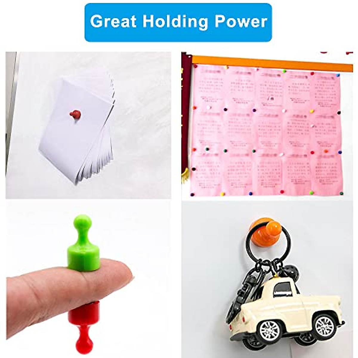 20 PCS Magnetic Push Pins Refrigerator Magnets Strong Fridge Magnets Whiteboard Magnets Map Magnets Perfect for Home Kitchen Office School Classroom Mini Size Pink