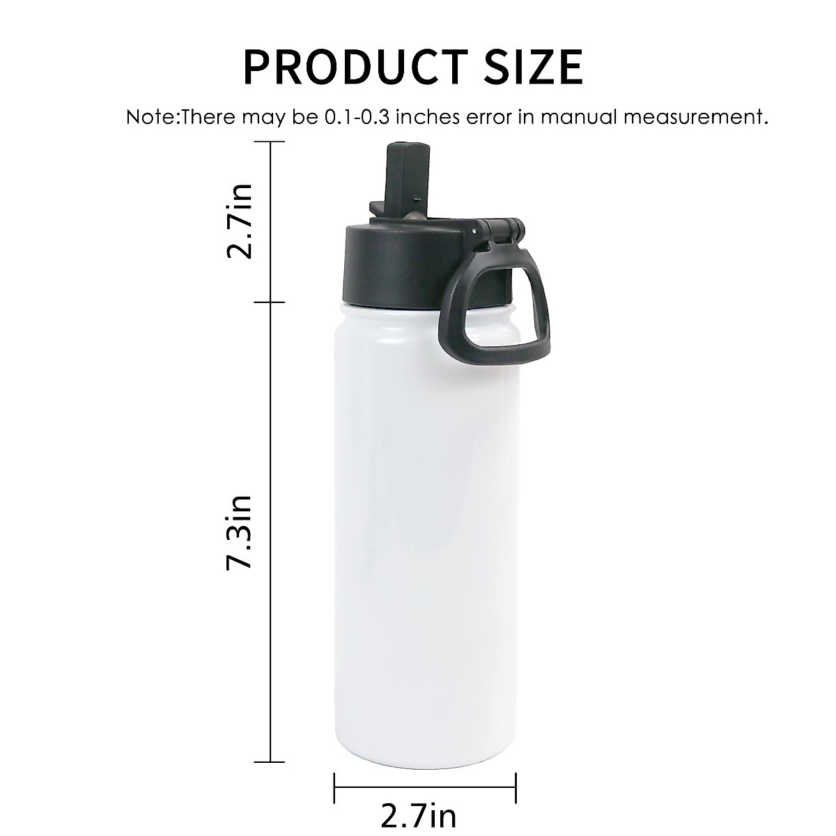 MAIKESUB 4 Pack Sublimation Blank Tumbler White Sports Water Bottles 18 OZ Wide Mouth Stainless Steel Vacuum Flask with Spout Lid for Tumbler Press Machine Sublimation Print