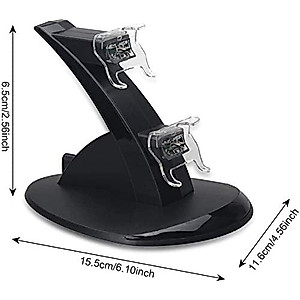Charger Charging Station,Poulep Charging Station for Xbox One, Dual Charger Stand Compatible With for Xbox One/S(Black)