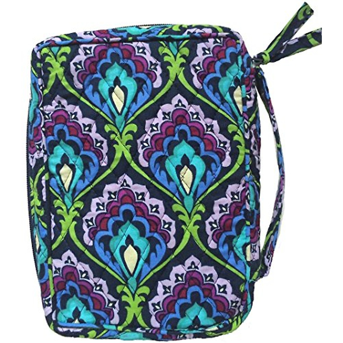 DIWI Quilted Bible Cover Large Sizes 10 X 7 X 2.75 Inches Good Book Case (L, C1 Blue Peacock)