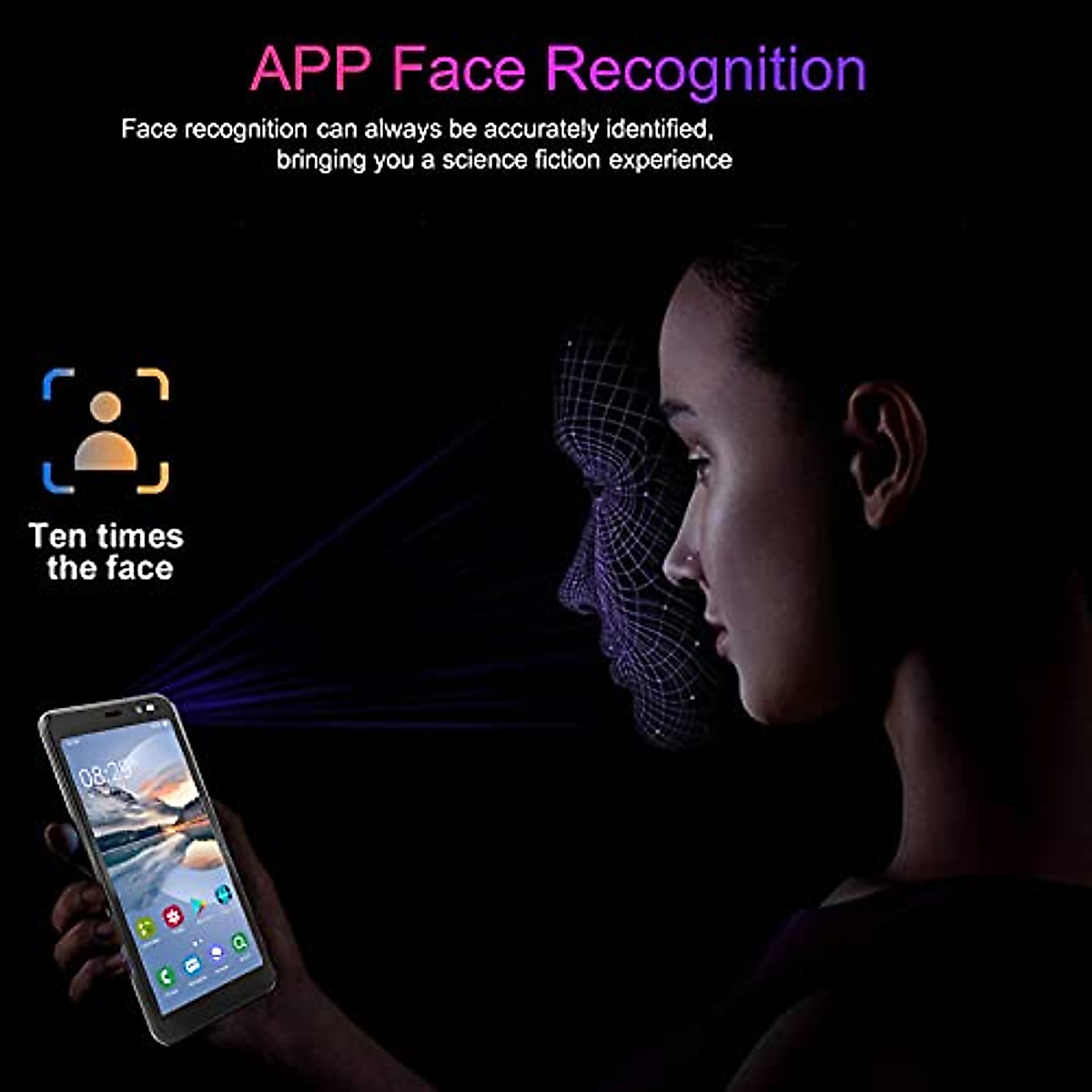 Zyyini 5.45 Inch Smart Phone, HD Smartphone Unlocked, Mate40 Pro Cell Phone, Full Screen Phone, Dual Card Dual Standby, Face Recognition, Dual Core CPU, for Android 6.0