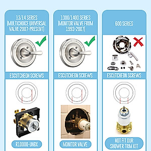 Replacement for Delta Classic 13 Series Single-Function Trim Kit, T13020-SS Brushed Nickel Shower Handle, Fit Delta Shower Valve R10000 Series (Cartridge Not Included)