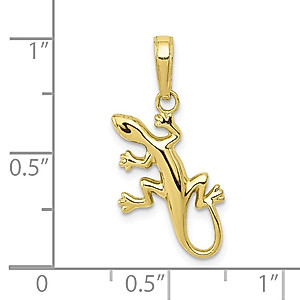 BillyTheTree Jewelry 10k Yellow Gold Gecko Pendant