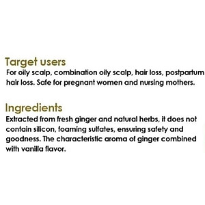 WEILAIYA White Ginger Prevent Hair Loss Shampoo 14g and Conditioner 14g Mini sample/travel/test try set for Normal/Oily Hair & Scalp